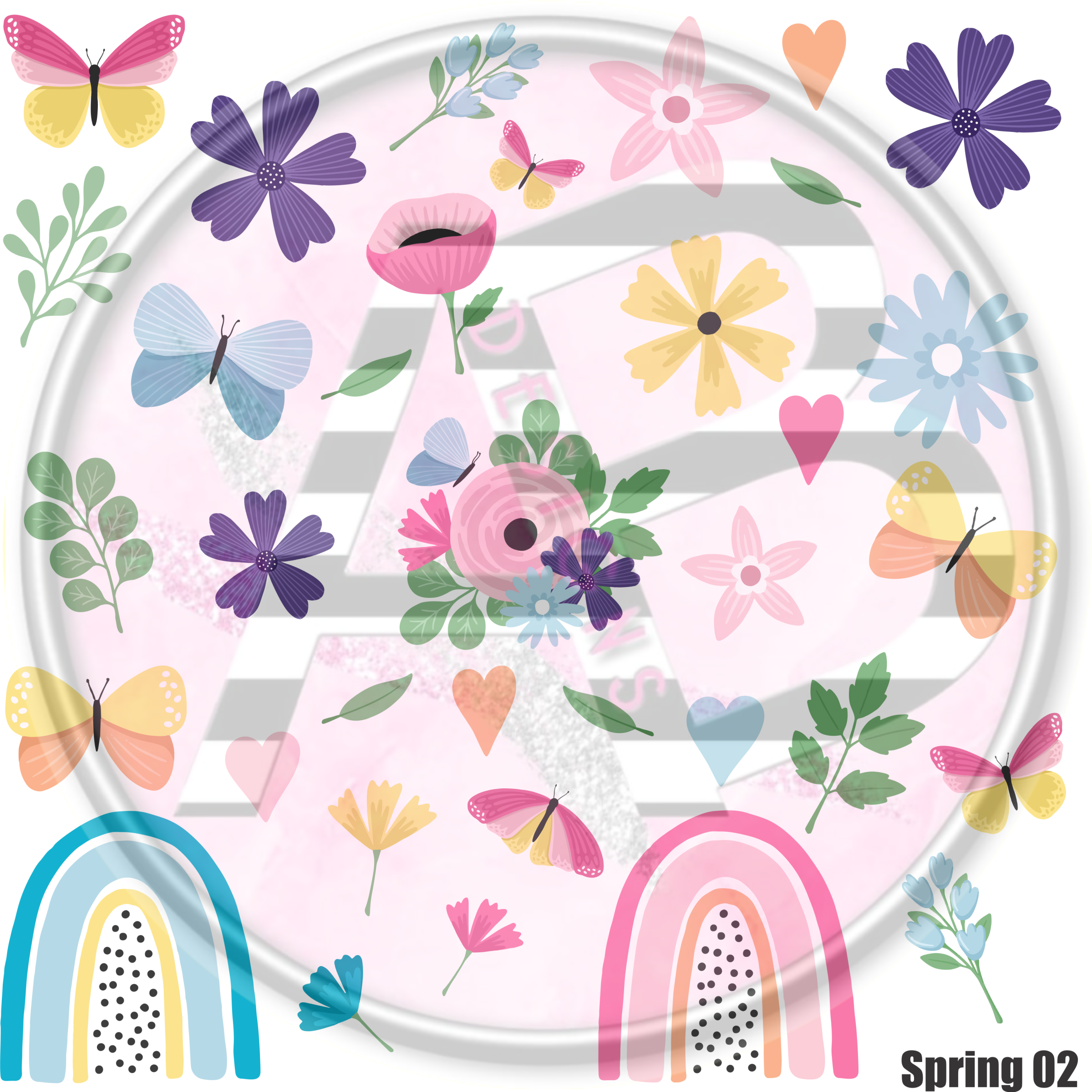 Spring 02 Full Sheet 12x12 - Clear Sheet – AB Designs, Co.