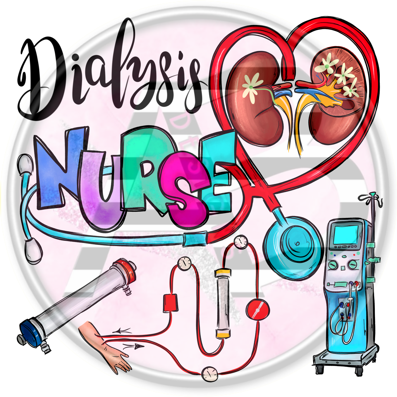 Dialysis Nurse 01 - DTF Heat Transfer – AB Designs, Co.