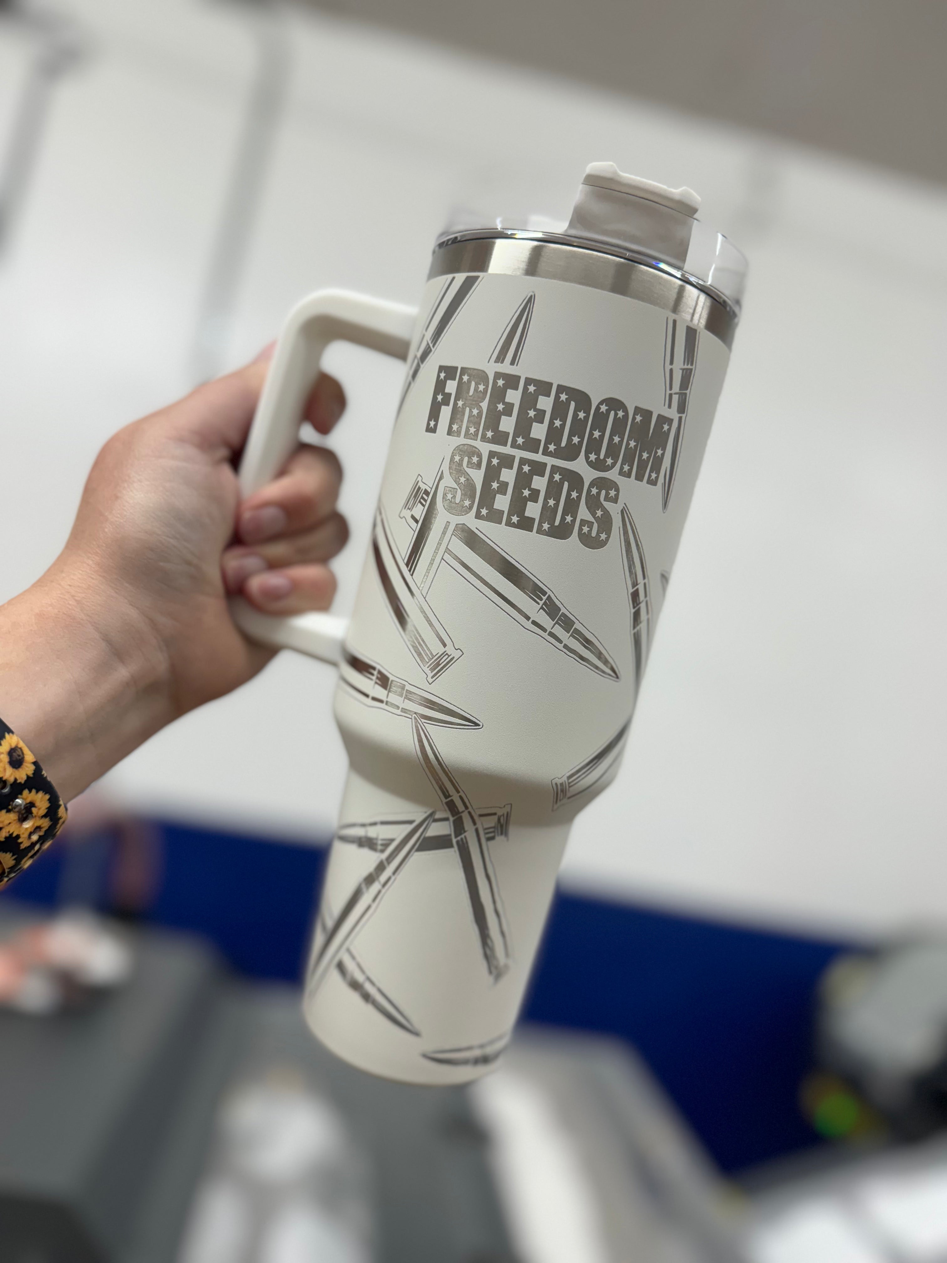 Freedom Seeds Large Caliber 40oz - Custom Laser Engraved – AB Designs, Co.