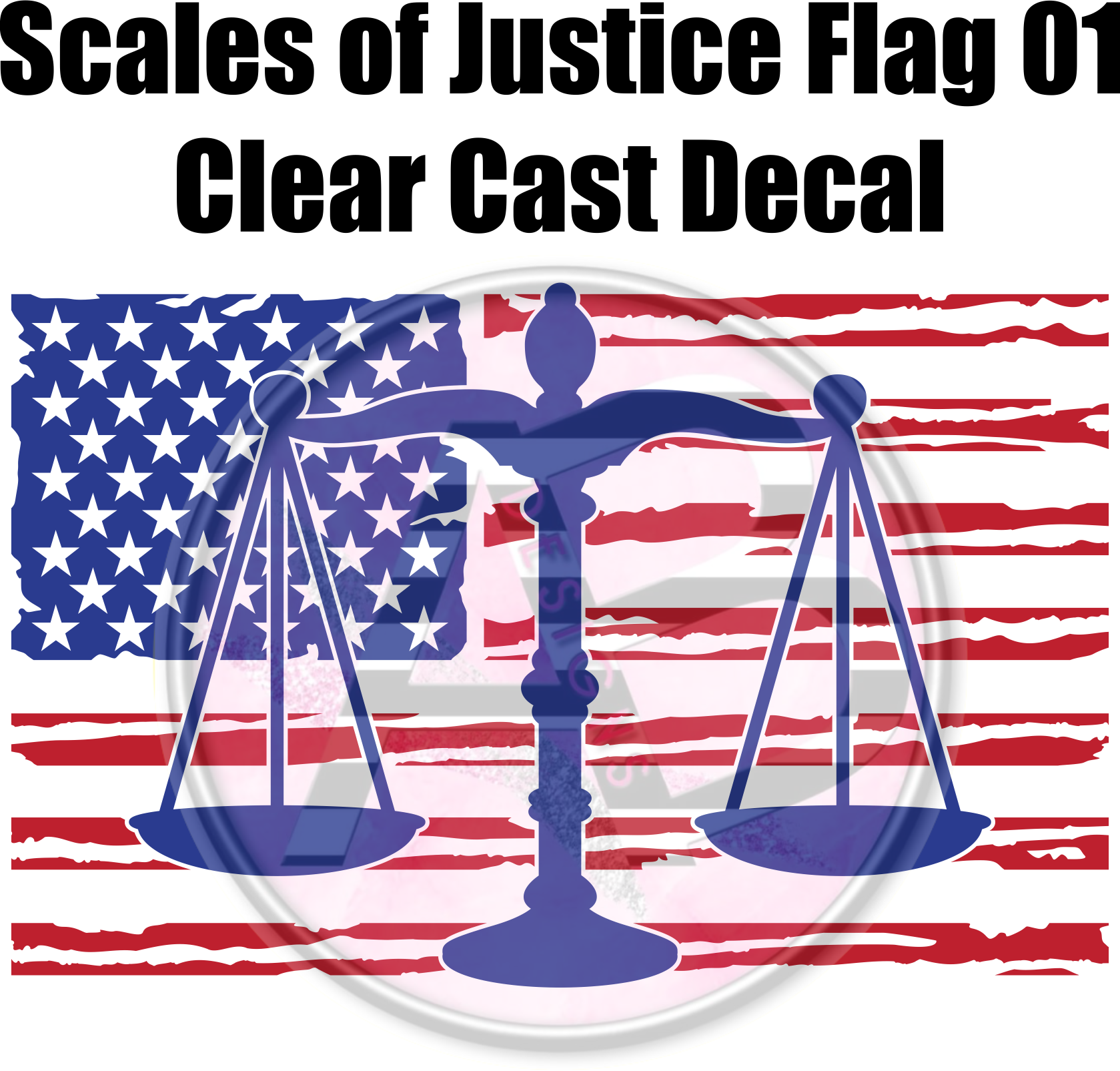Scales of Justice Flag 01 - Clear Cast Decal - 113 – AB Designs, Co.