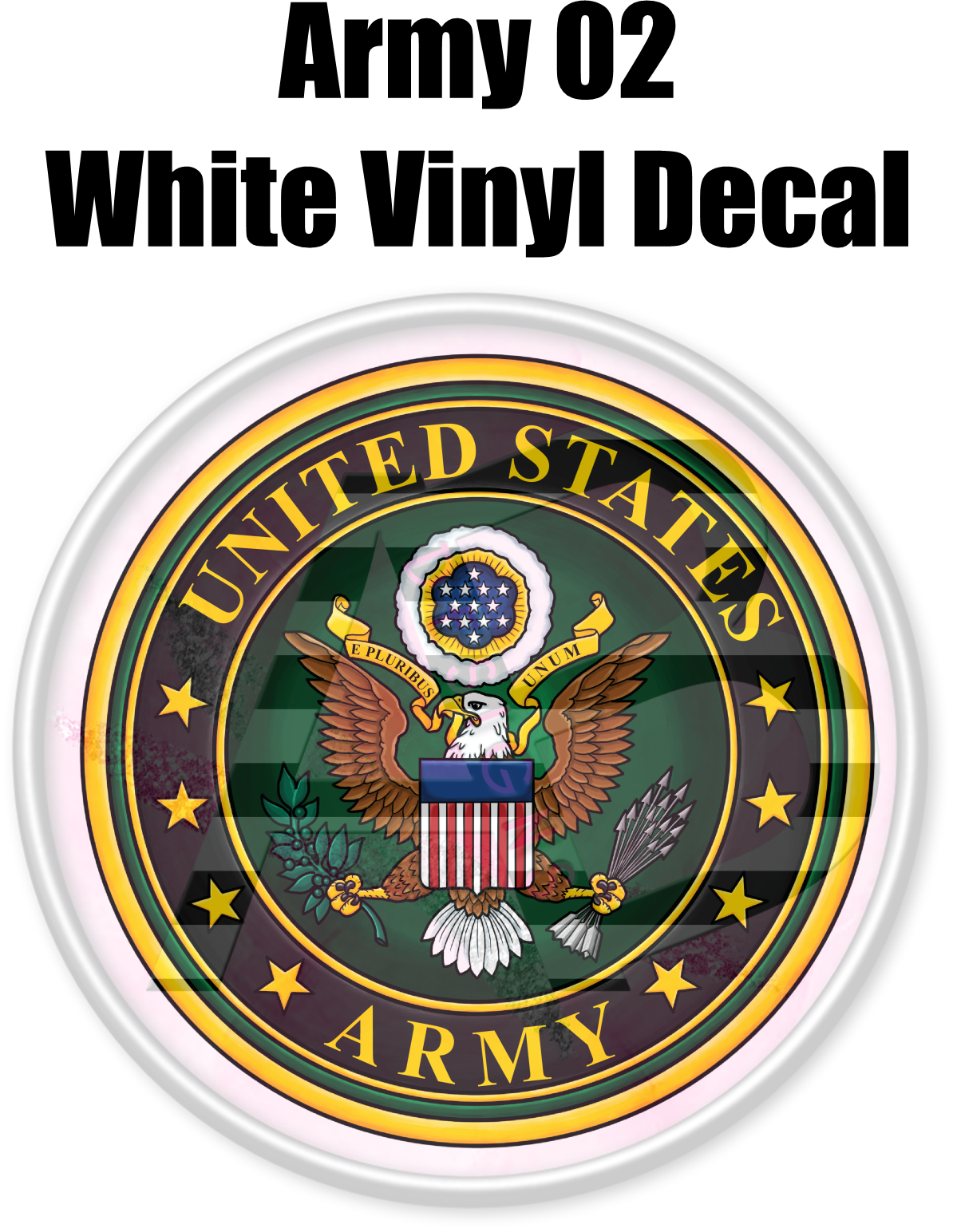 Army 02 - White Vinyl Decal – AB Designs, Co.