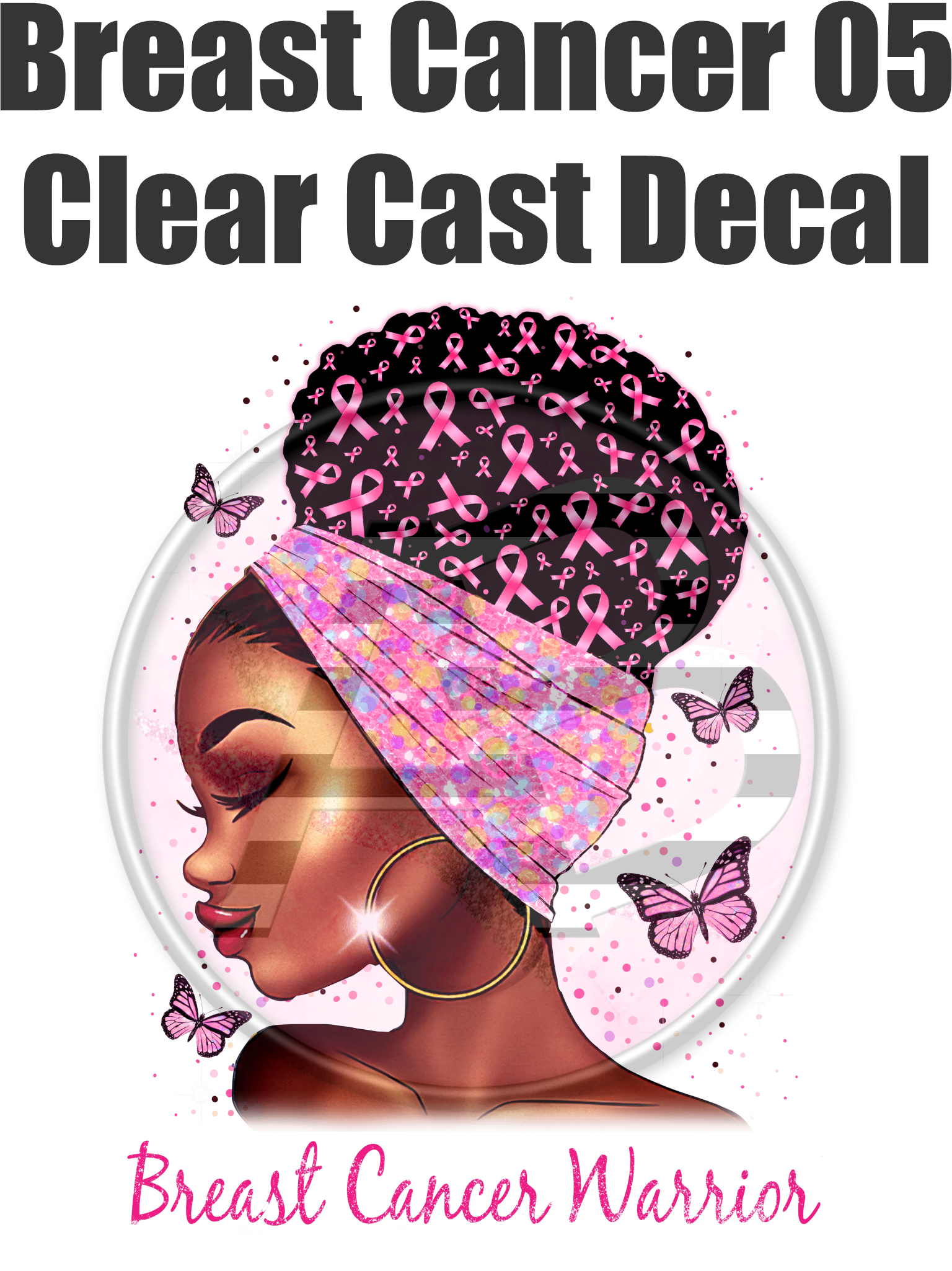 Breast Cancer 5 - Clear Cast Decal – AB Designs, Co.