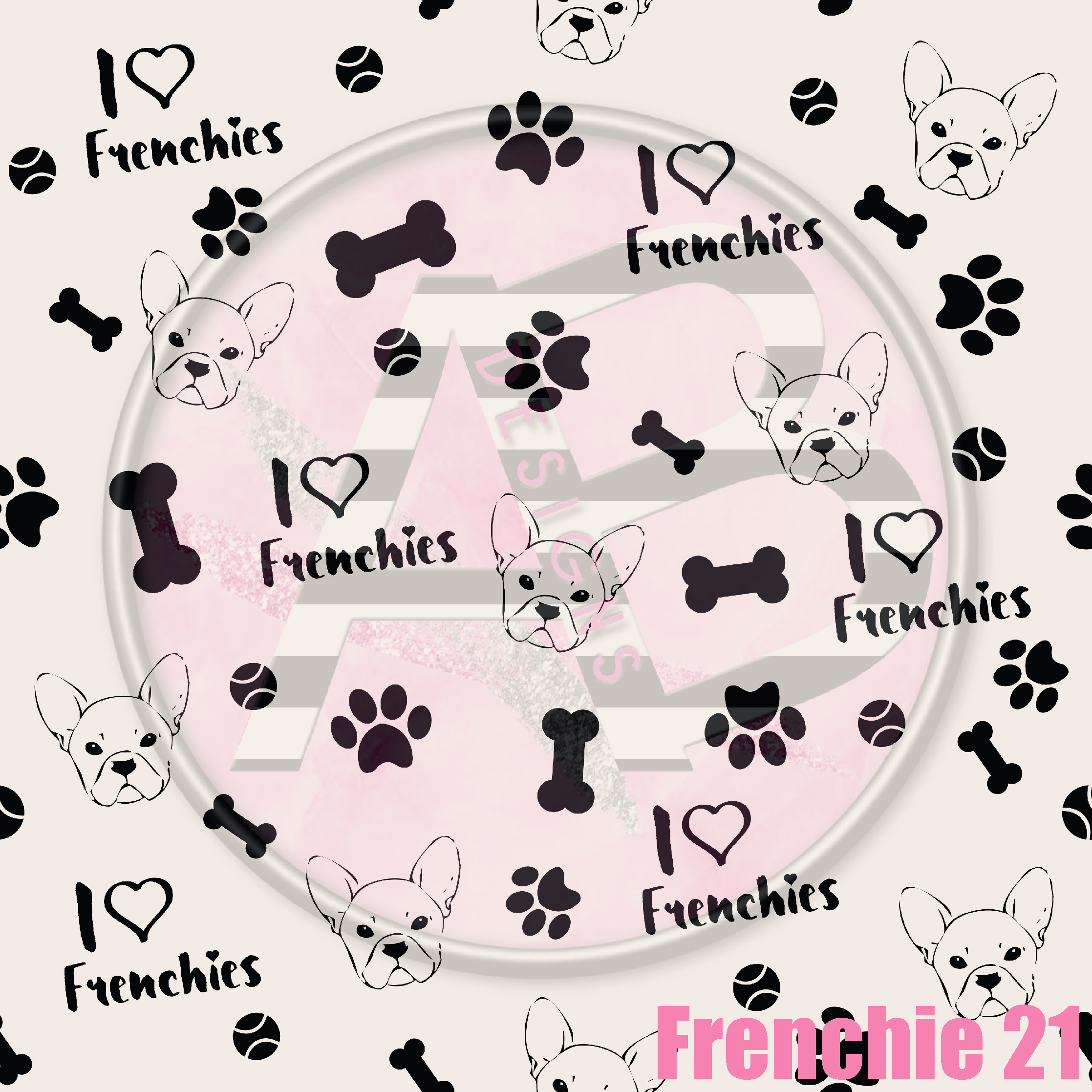 Adhesive Patterned Vinyl - Frenchie 21 – AB Designs, Co.