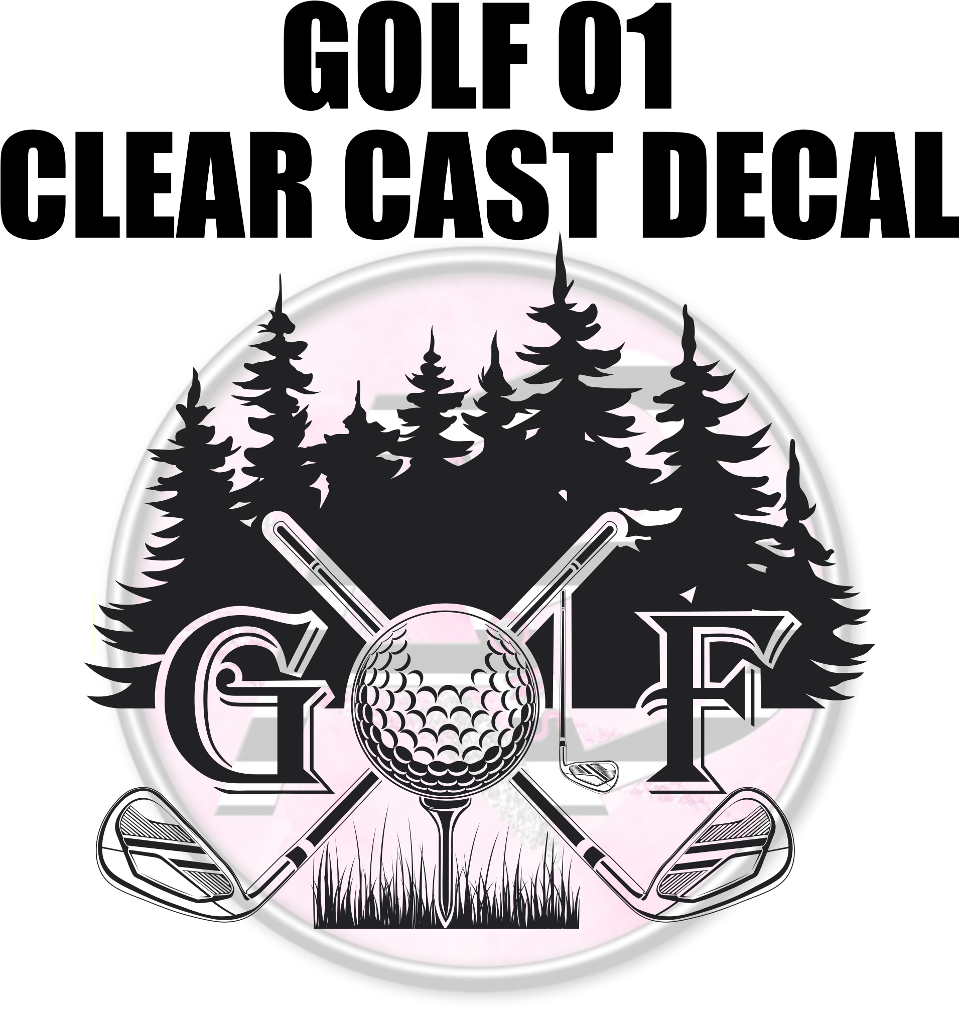 Golf 01 - Clear Cast Decal – AB Designs, Co.