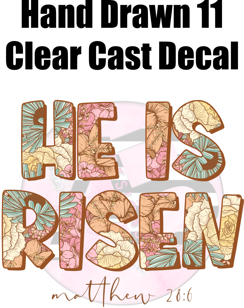 Hand Drawn 11 - Clear Cast Decal – AB Designs, Co.