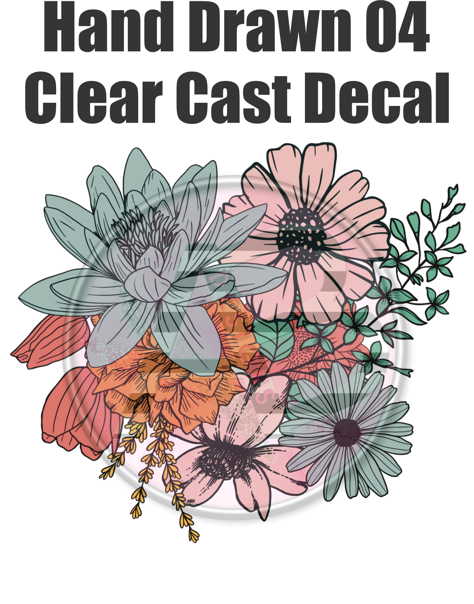 Hand Drawn 4 - Clear Cast Decal – AB Designs, Co.
