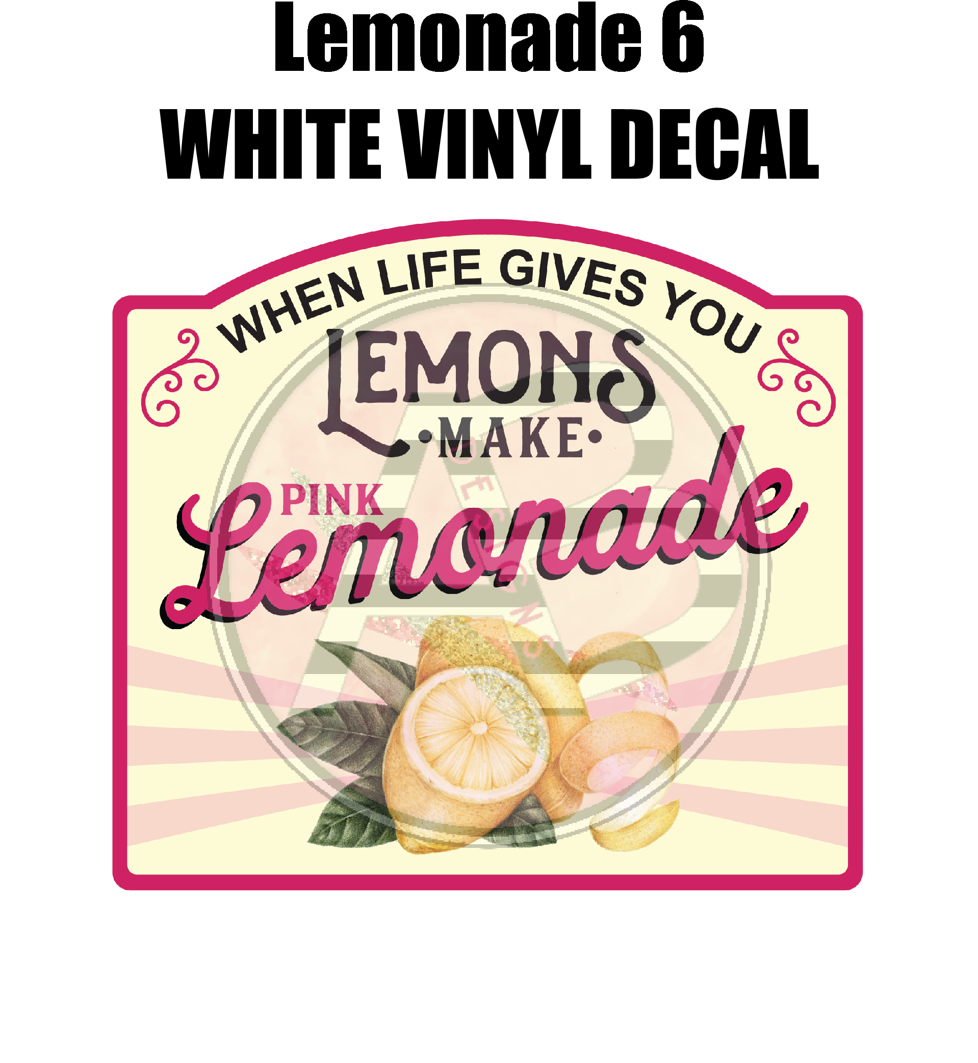 Lemonade 6 - White Vinyl Decal – AB Designs, Co.
