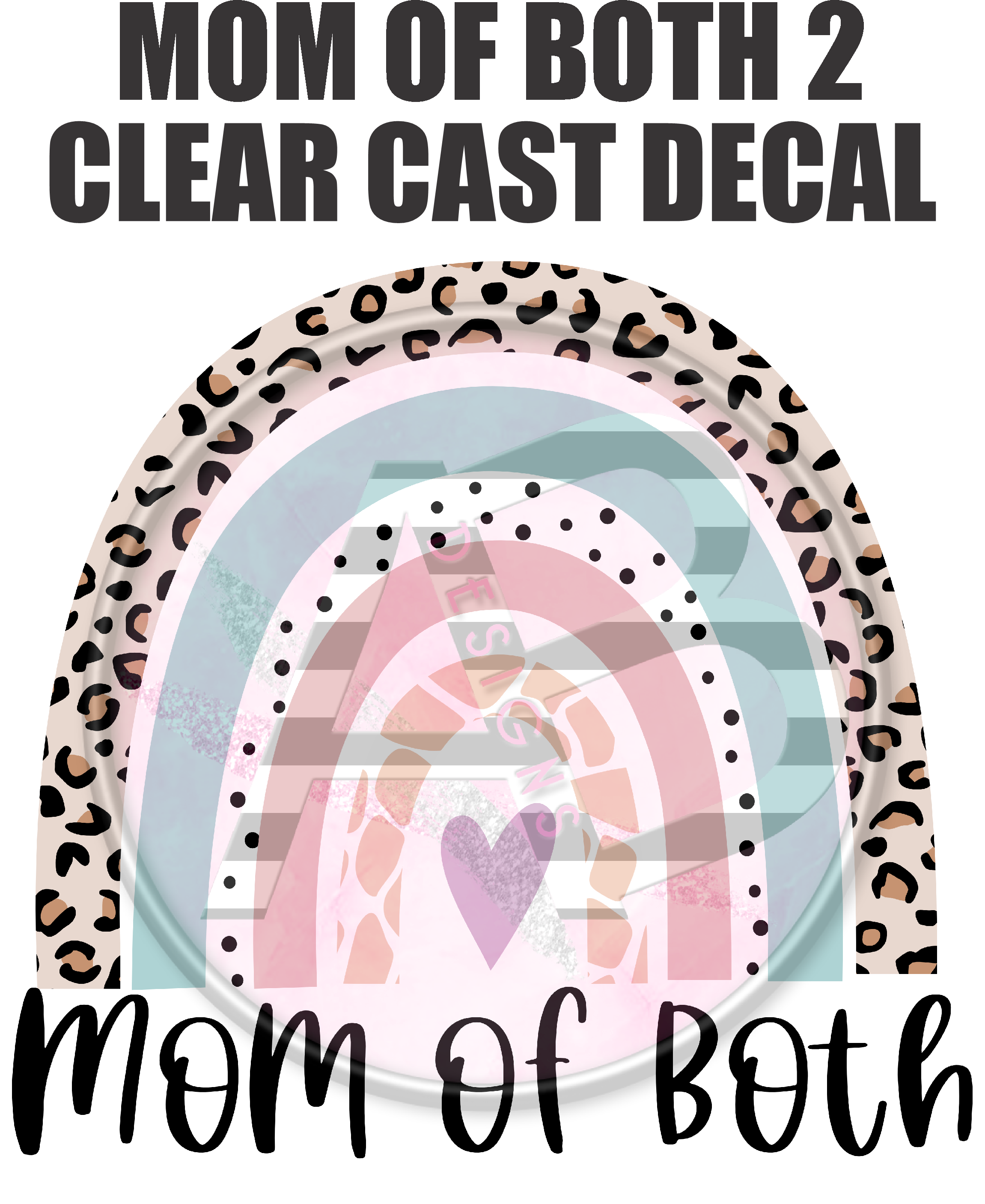 Mom of Both 2 - Clear Cast Decal – AB Designs, Co.