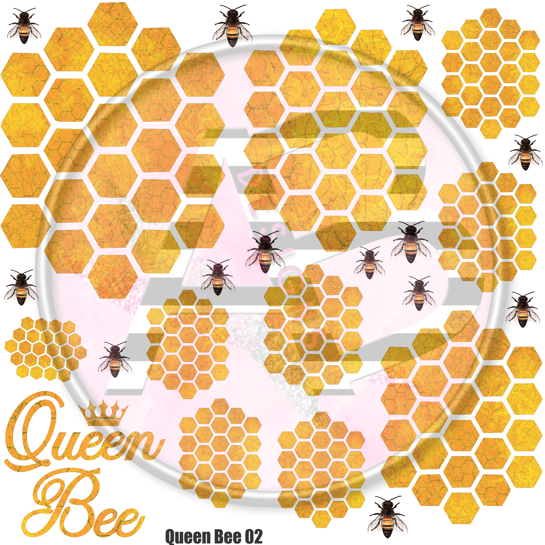 Queen Bee 02 Full Sheet 12x12 Clear Cast Decal – AB Designs, Co.