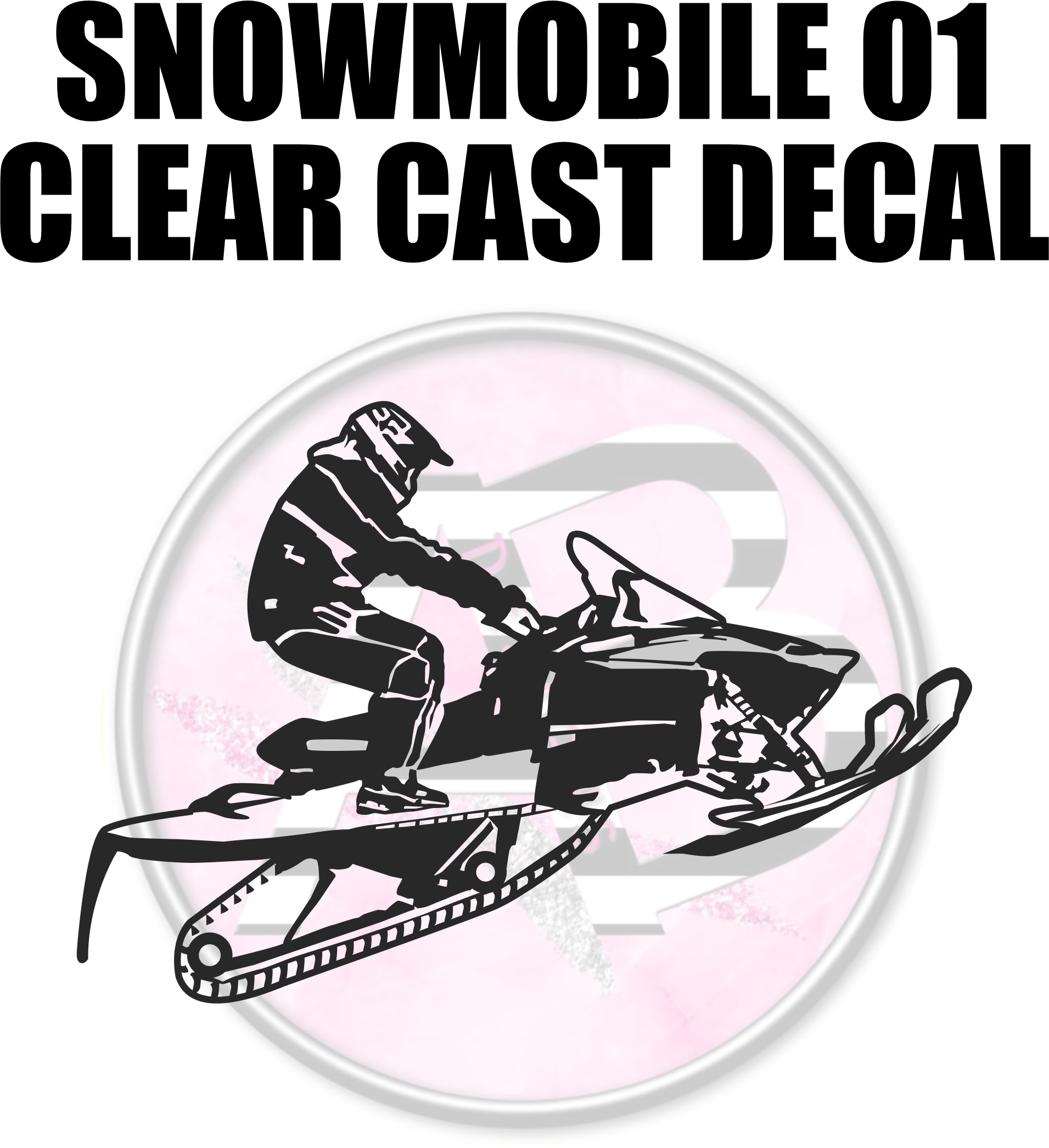 Snowmobile 01 - Clear Cast Decal – AB Designs, Co.
