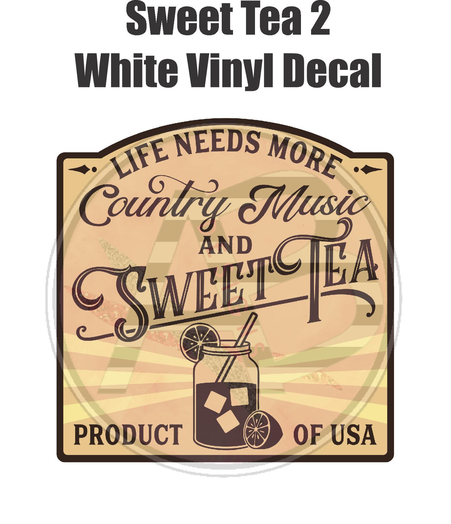 Sweet Tea 02 - White Vinyl Decal – AB Designs, Co.